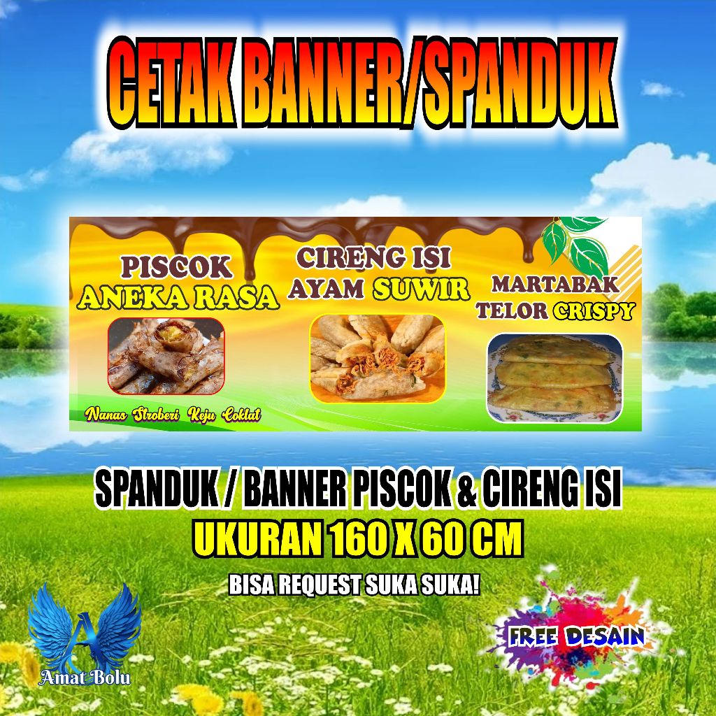 Jual Cetak Banner Cetak Spanduk PISCOK & CIRENG ISI Ukuran 160X60 BISA ...