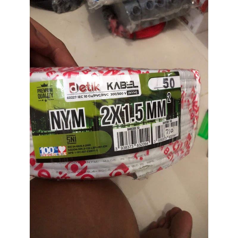 Jual KABEL ENGKEL NYM 2x 1,5 MM 50 METER ( MERK DETIK KABEL) | Shopee ...