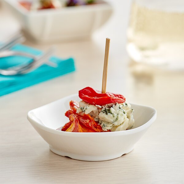 Jual Rounded Square White Mini Melamine Bowl Canape Saucer - Mangkok ...