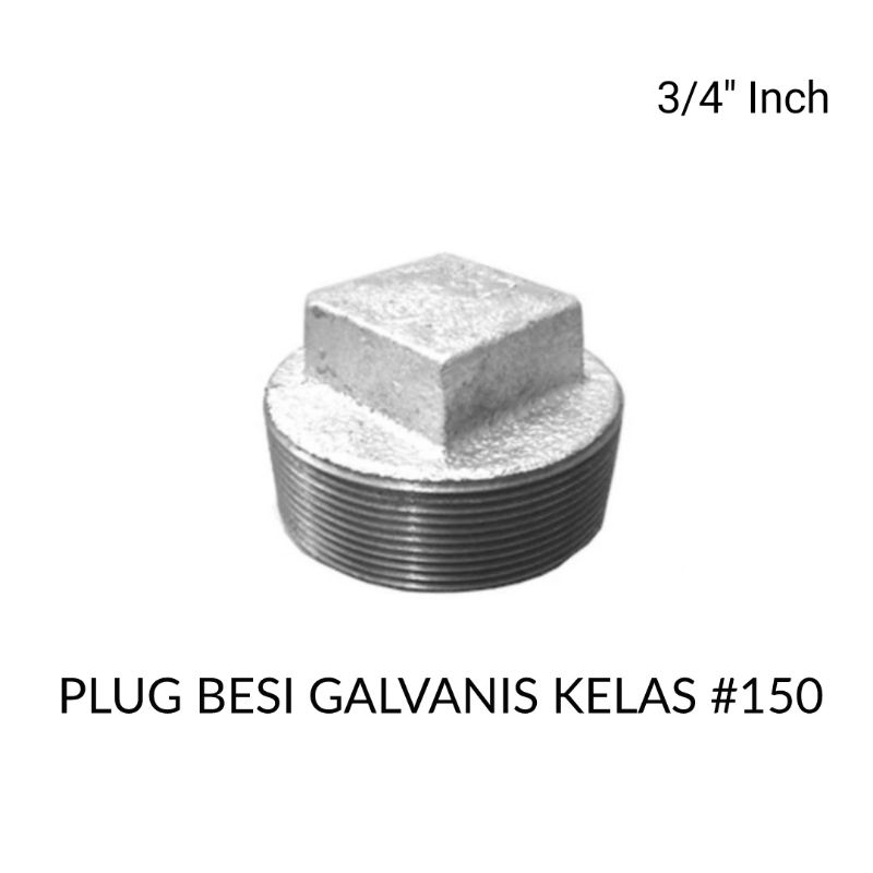 Jual Plug besi galvanis 3/4" inch drat luar KELAS #150 | Shopee Indonesia