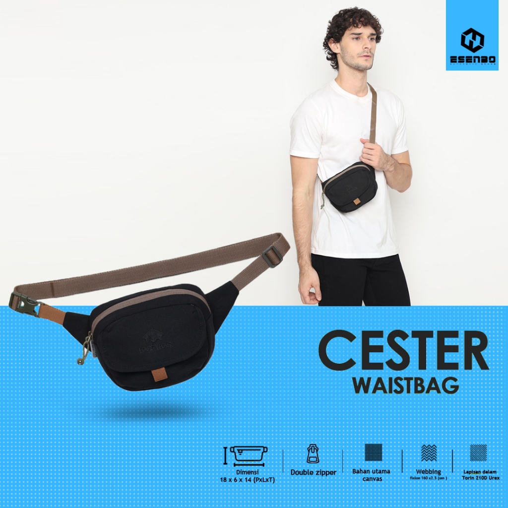 Jual Tas Waistbag Pria Zigzag Cesters By Esenbo - Tas Pinggang Kanvas ...