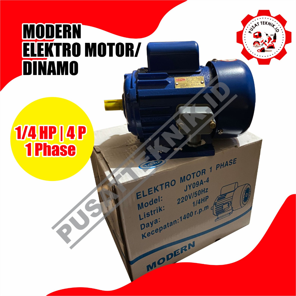 Jual Dinamo Motor Penggerak 1/4Hp 4P 1PH 1400rpm MODERN Elektro Motor 0 ...