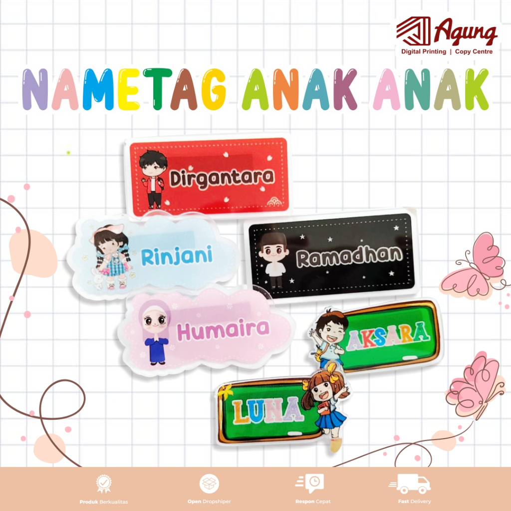 Jual Name tag Pin Akrilik Custom (Peniti Akrilik Papan Nama) - untuk ...