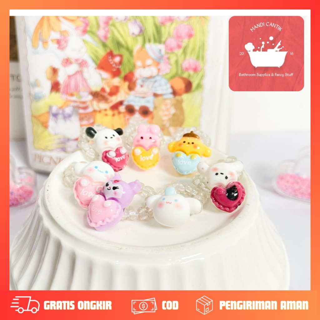 Jual CINCIN MUTIARA MANIK SANRIO PUTIH KUROMI FRIENDS CINAMORROL KUROMI ...