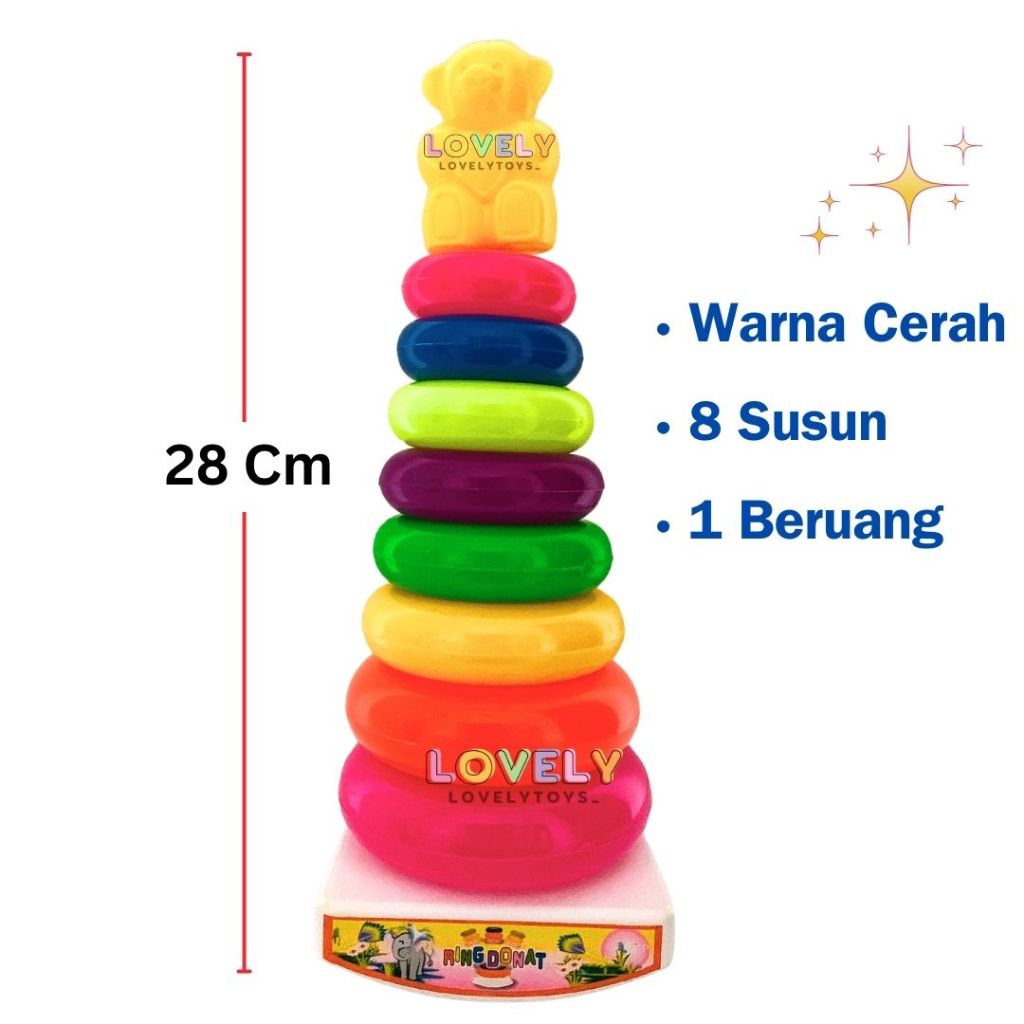 Jual STACKING RING DONAT SUSUN DONUT BEBEK SUSUN MAINAN ANAK JUMBO MENARA STACKING DUCK BESAR ...
