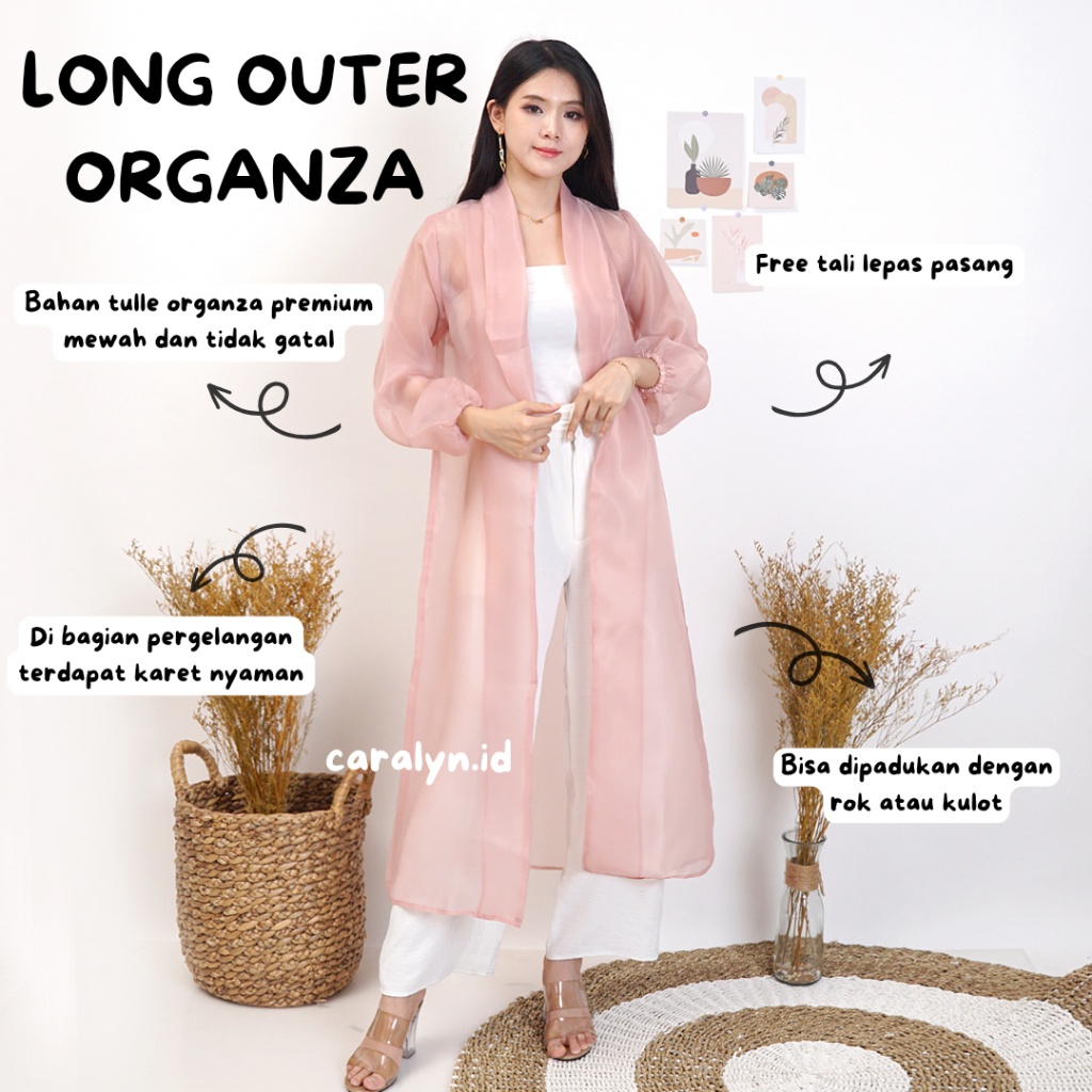 Jual OUTER ORGANZA LONG OUTER KOREAN STYLE | Shopee Indonesia