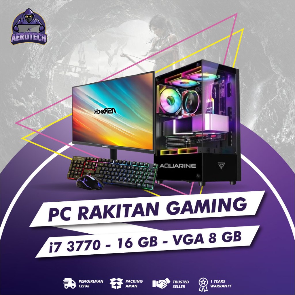 Jual PC RAKITAN GAMING i7 3770 | RAM 16GB | VGA 8 GB | LED 24 INCH FULLSET DESAIN EDITING SIAP ...