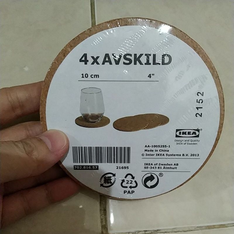 Jual Ikea alas tatakan gelas bahan gabus tipis D10cm isi 4 pc TC-1007 ...