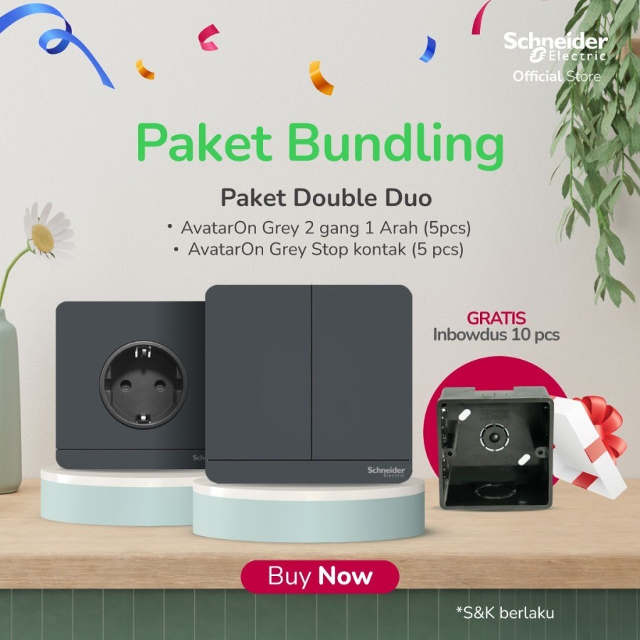 Jual Bundle AvatarOn Saklar 2G 1A DG+Stop Kontak DG(Free Inbow 10pcs) | Shopee Indonesia