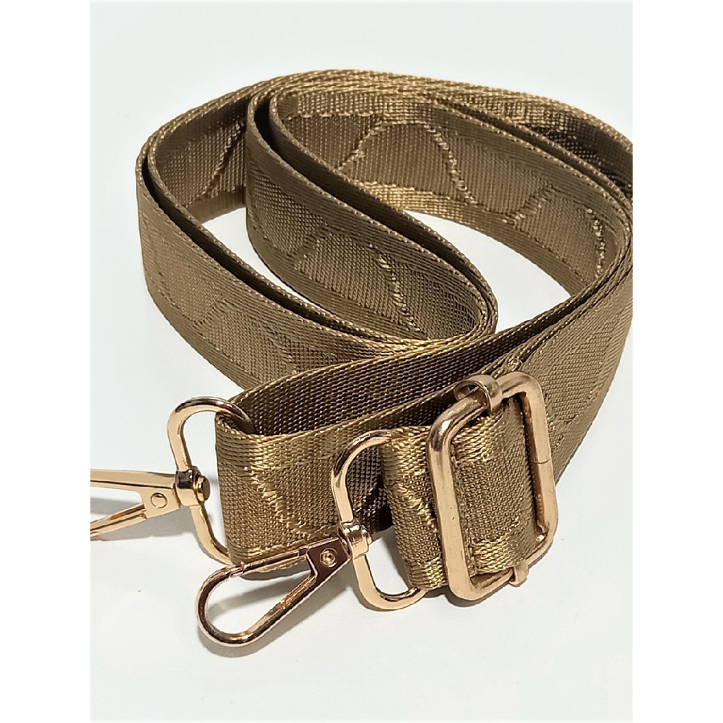 Jual Strap Tali Tas Panjang Nilon Gelombang Pengait Besi Gold | Shopee ...