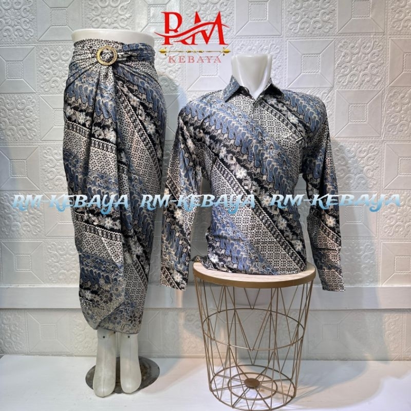 Jual Baju Kemeja Batik Couple Rok Lilit Batik Kondangan / baju couple ...