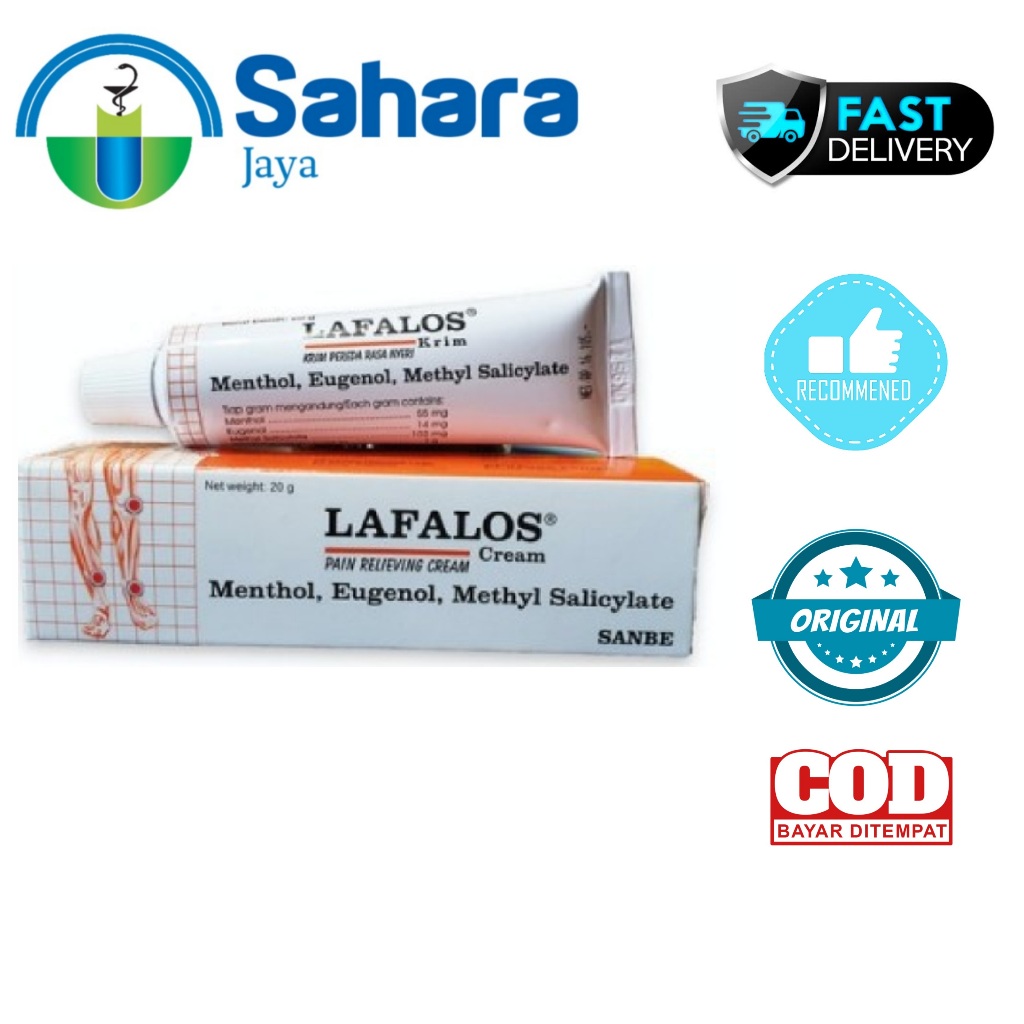Jual [SJ] Lafalos Cream 20 gr / Meredakan nyeri otot, nyeri punggung ...