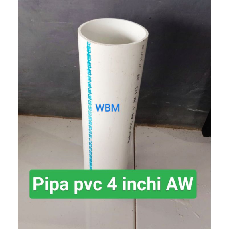 Jual Pipa pvc paralon 4" inchi type AW panjang 60 cm | Shopee Indonesia