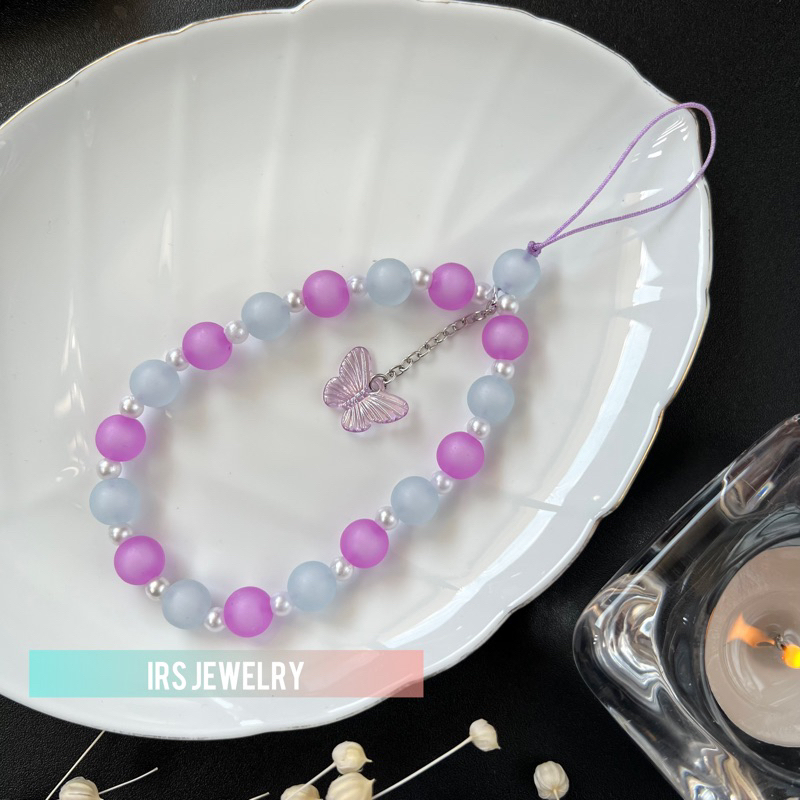 Jual Phone Strap Beads Ungu Series/ Tali Lanyard Handphone Manik Pita ...