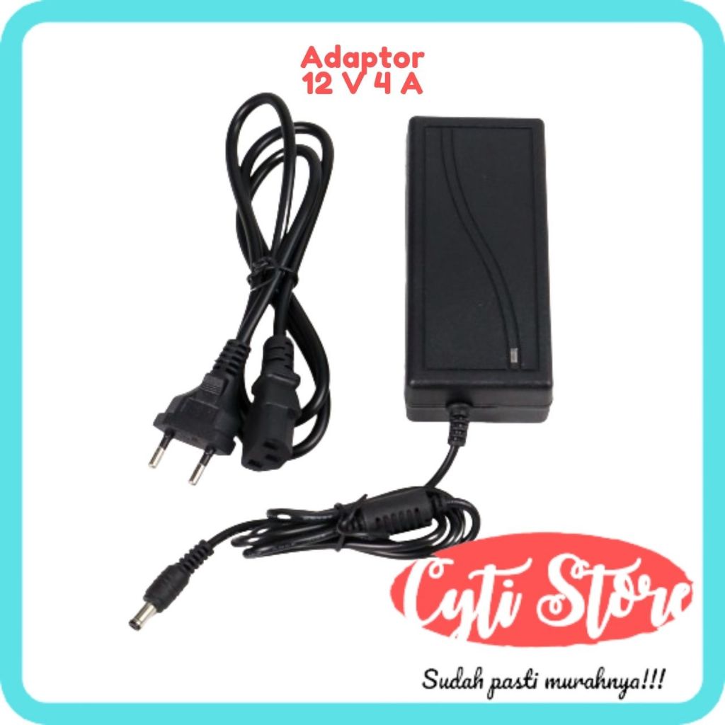 Jual Adaptor Power Supply 12V 4A Converter AC to DC LED Strip Monitor ...