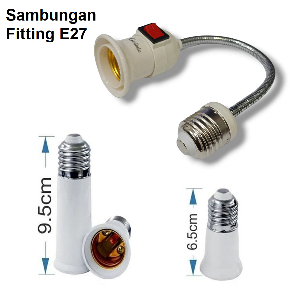 Jual Sambungan Fitting Lampu E27 / Pemanjang Lampu Downlight | Shopee ...
