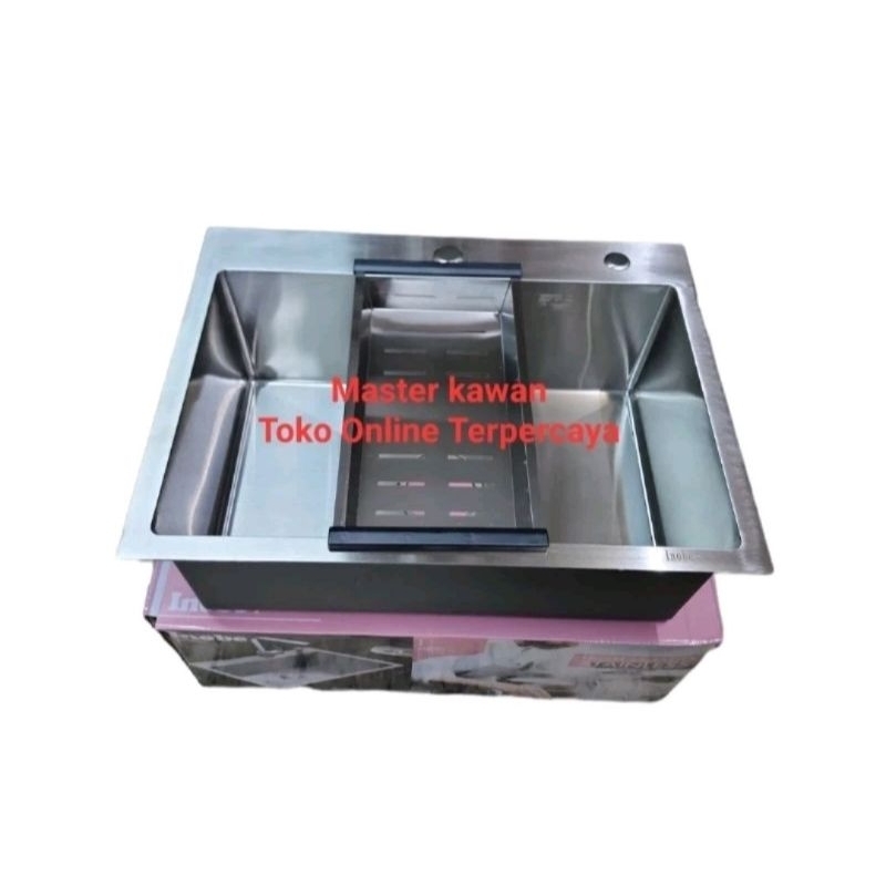 Jual Paket Lengkap Kitchen Sink Stainless INOBE 6045 + KRAN PIPA TARIK ...