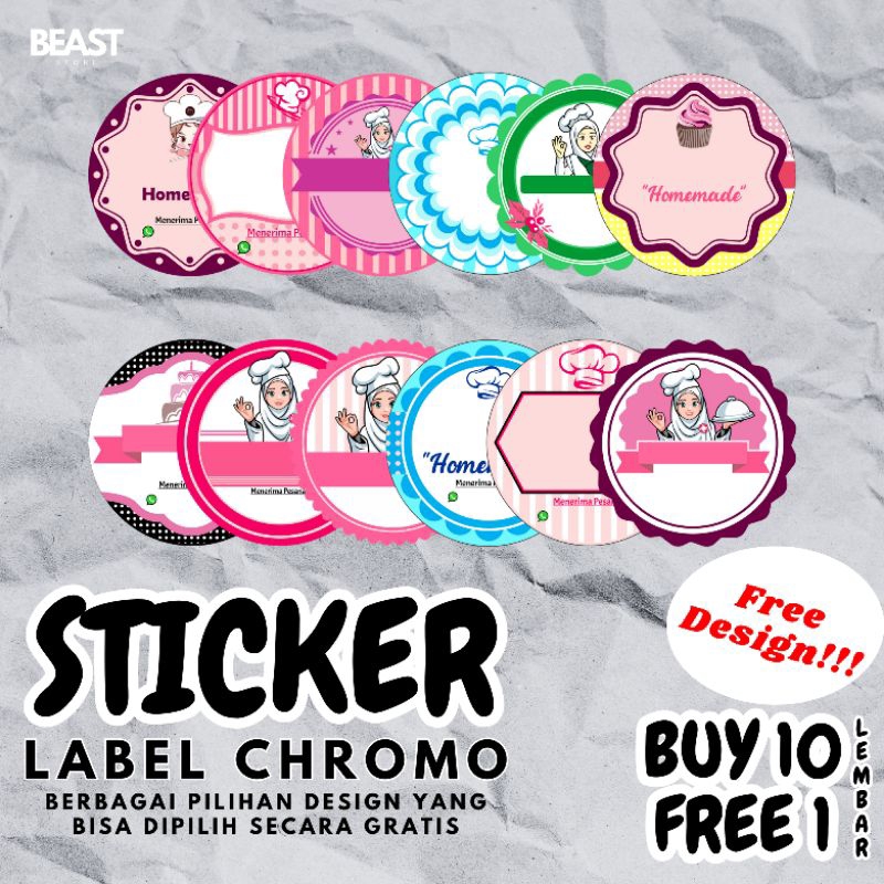 Jual Cetak Sticker Label Kemasan Custom Design Cutting | Shopee Indonesia