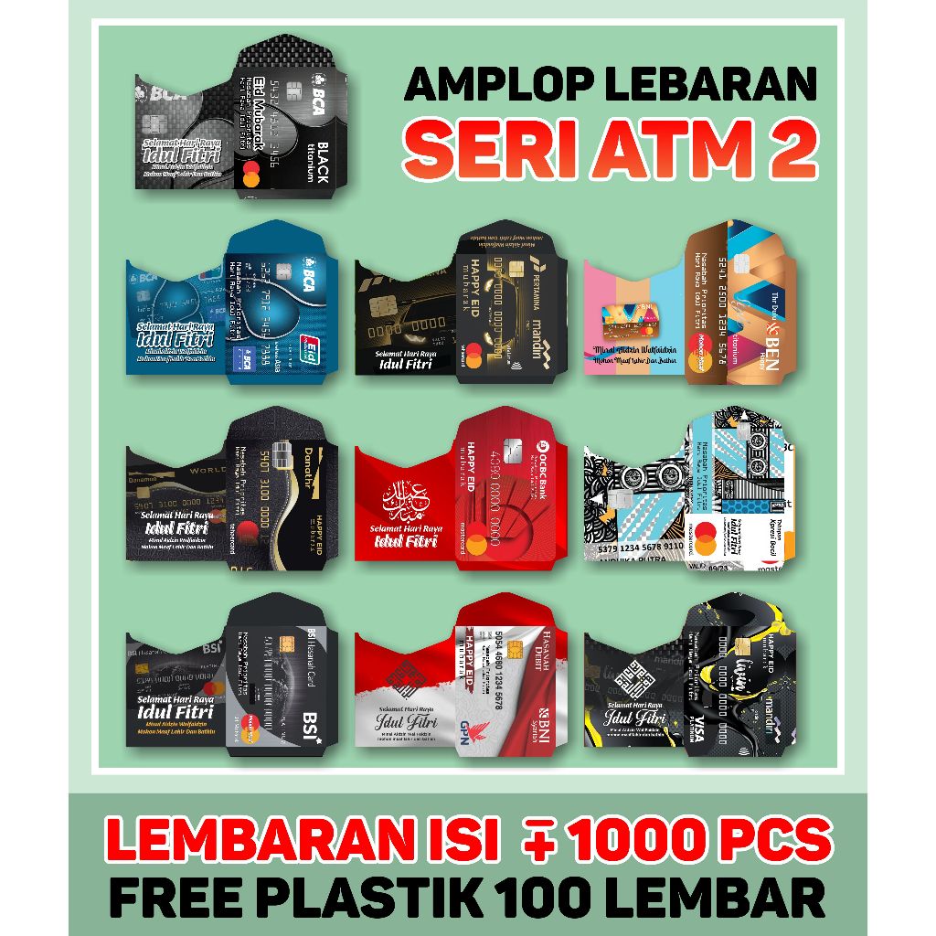 Jual amplop motif ATM, 1000 LEMBAR AMPLOP LEBARAN MEDIUM. (Lembaran ...
