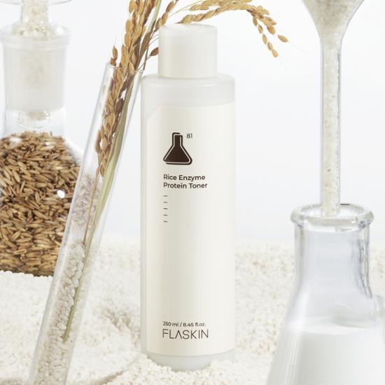 Jual FLASKIN White Rice Enzyme Peel Protein Toner 250ml | FLASKIN ...