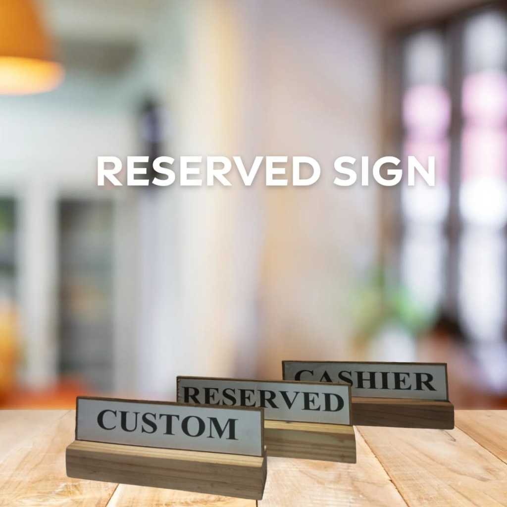 Jual sign reserved - papan tanda meja reserved - custom | Shopee Indonesia