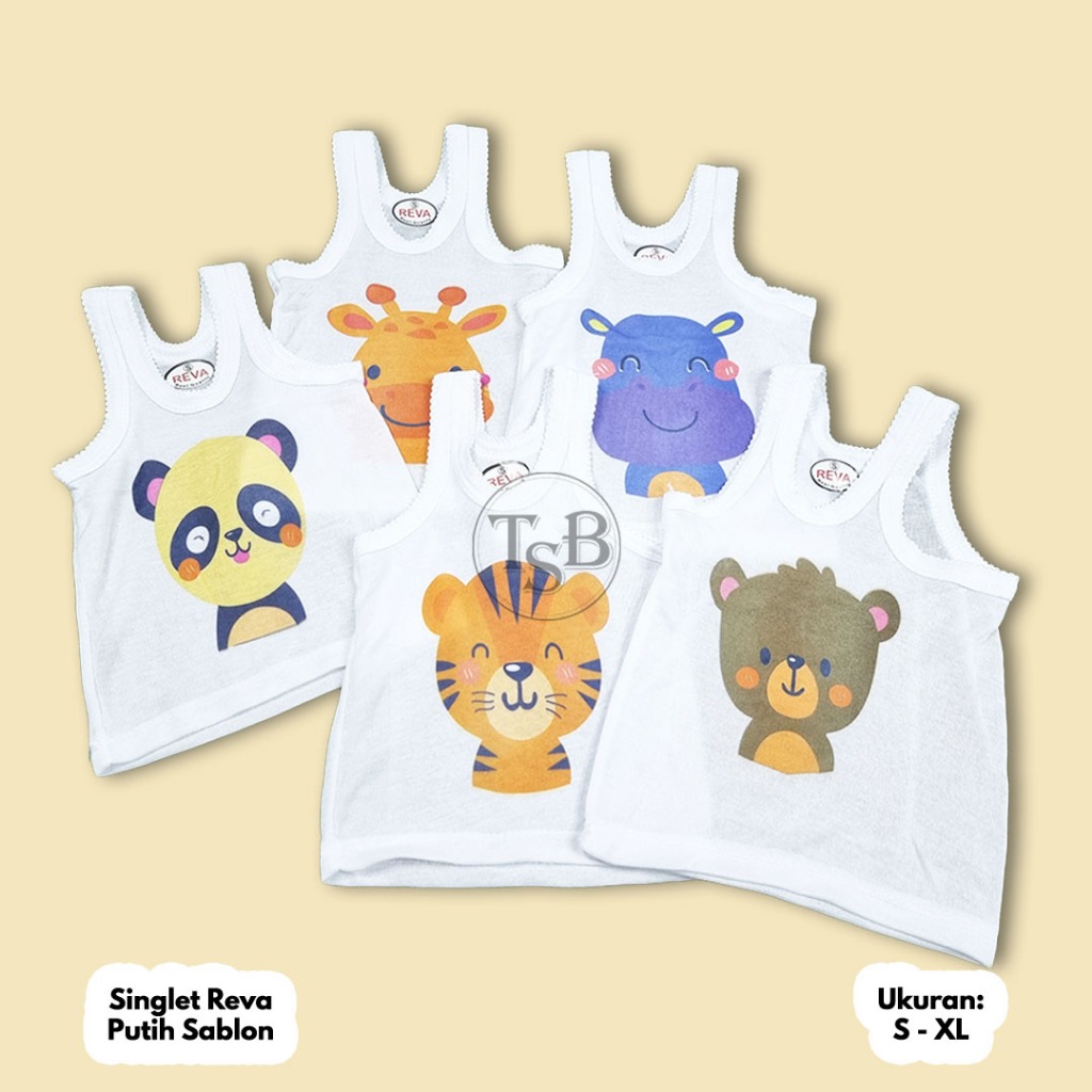 Jual Singlet Reva Putih Sablon 3 Pcs Singlet Anak Kaos Dalam Anak ...