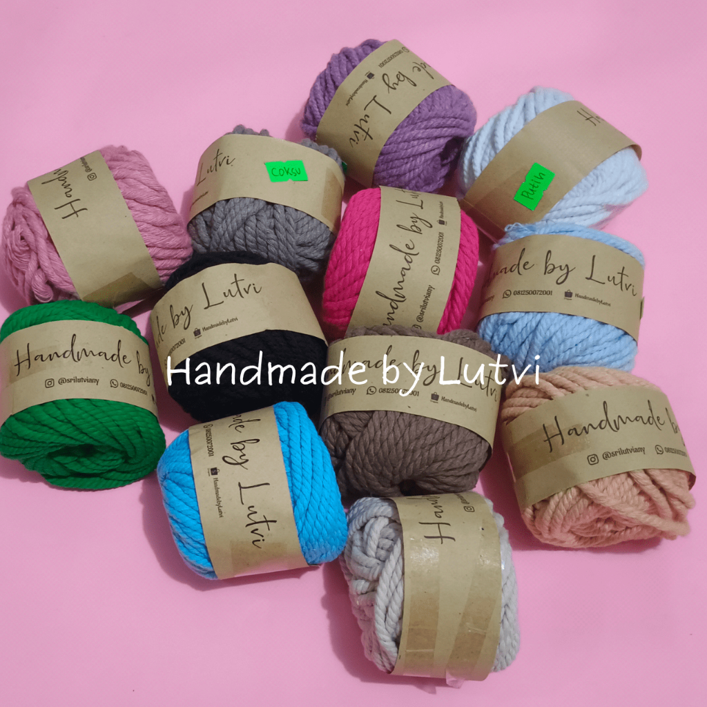Jual Tali katun macrame 4 mm | tali macrame warna | tali tas macrame ...