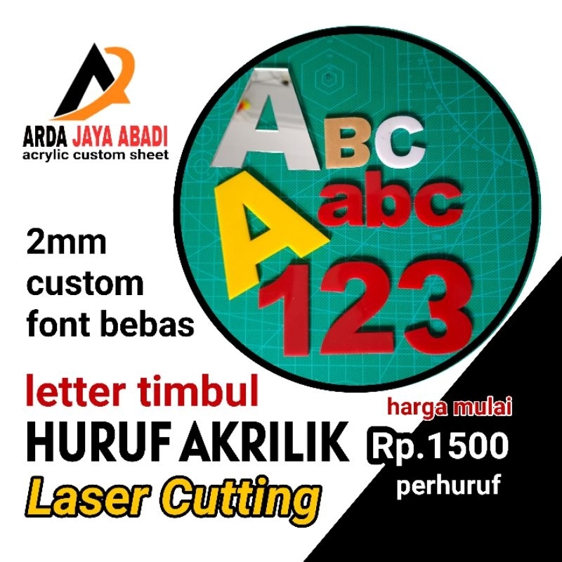 Jual Akrilik huruf / letter timbul akrilik custom/ Huruf timbul akrilik ...