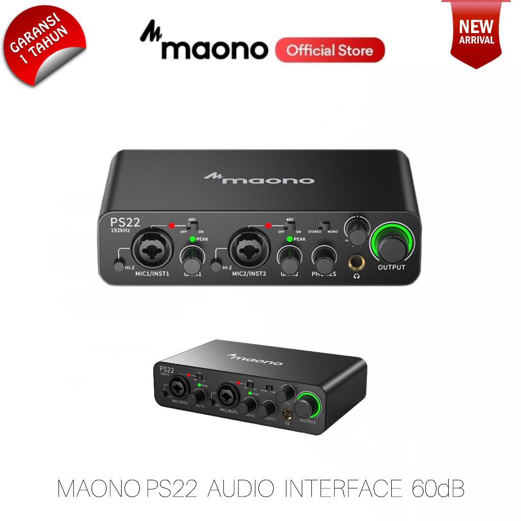 Jual MAONO PS22 Audio Interface USB Mixer 60 dB for Recording Music ...