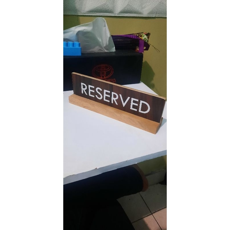 Jual Sign reserved papan tanda meja | Shopee Indonesia