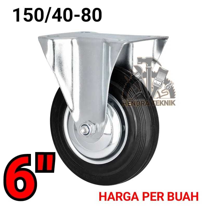 Jual RODA KARET HITAM MATI 6" RODA ETALASE 6 INCI RODA RIDGIT 6 INCH ...