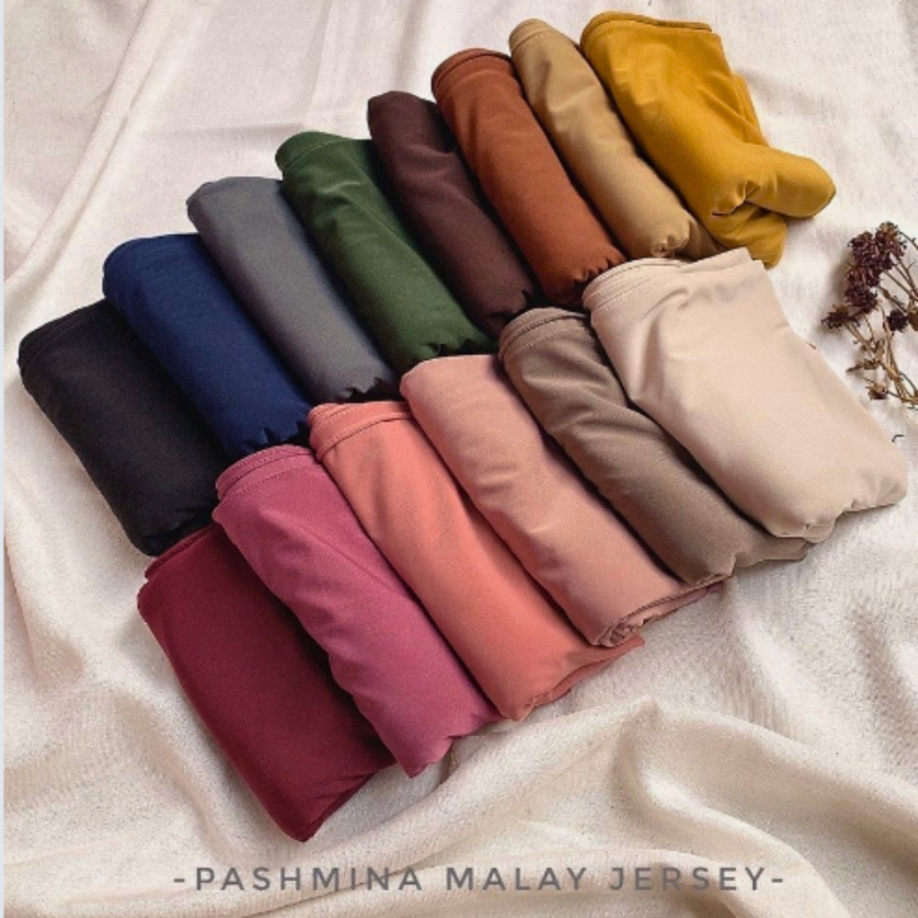 Jual HIJABI | Pashmina Kaos Jersey Jahit Tepi Polos Bahan Tebal Tidak ...
