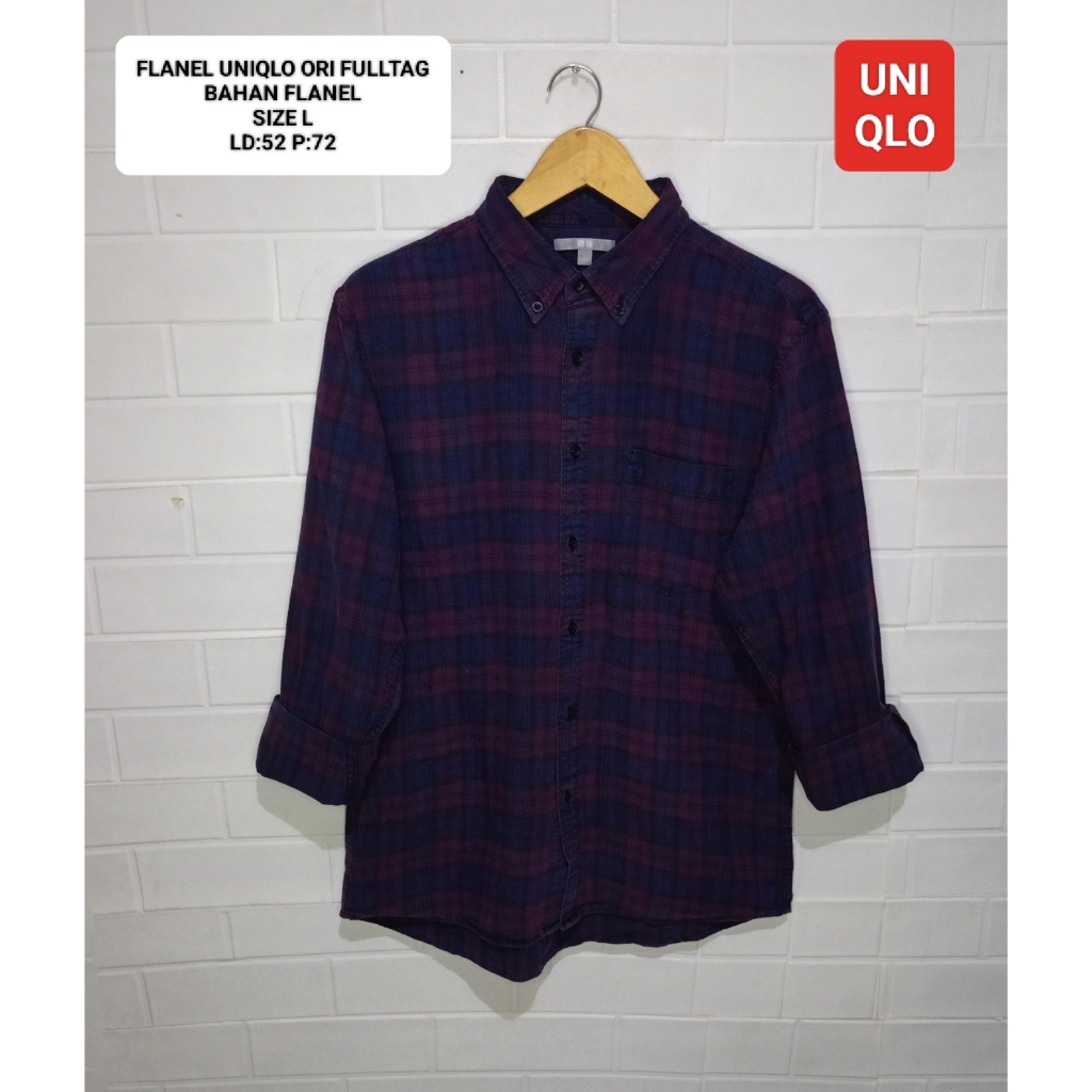 Jual KEMEJA FLANEL UNIQLO ORIGINAL FULLTAG SIZE L | Shopee Indonesia