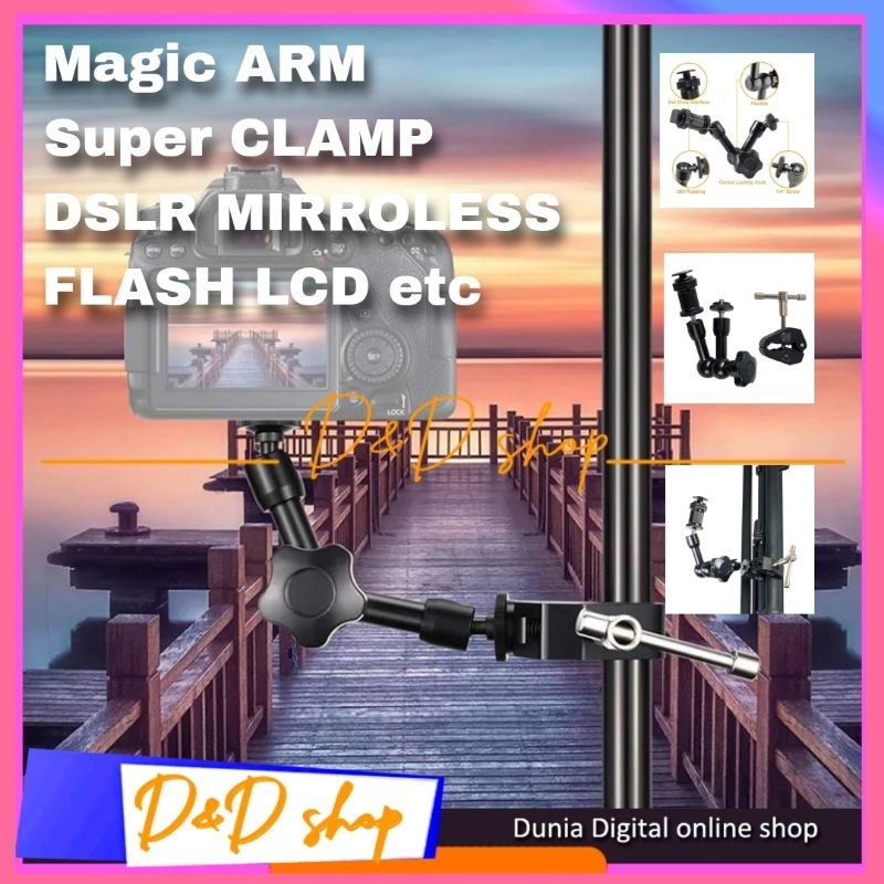 Jual Magic ARM super Clamp utk DSLR MIRRORLESS FLASH LCD etc | Shopee Indonesia