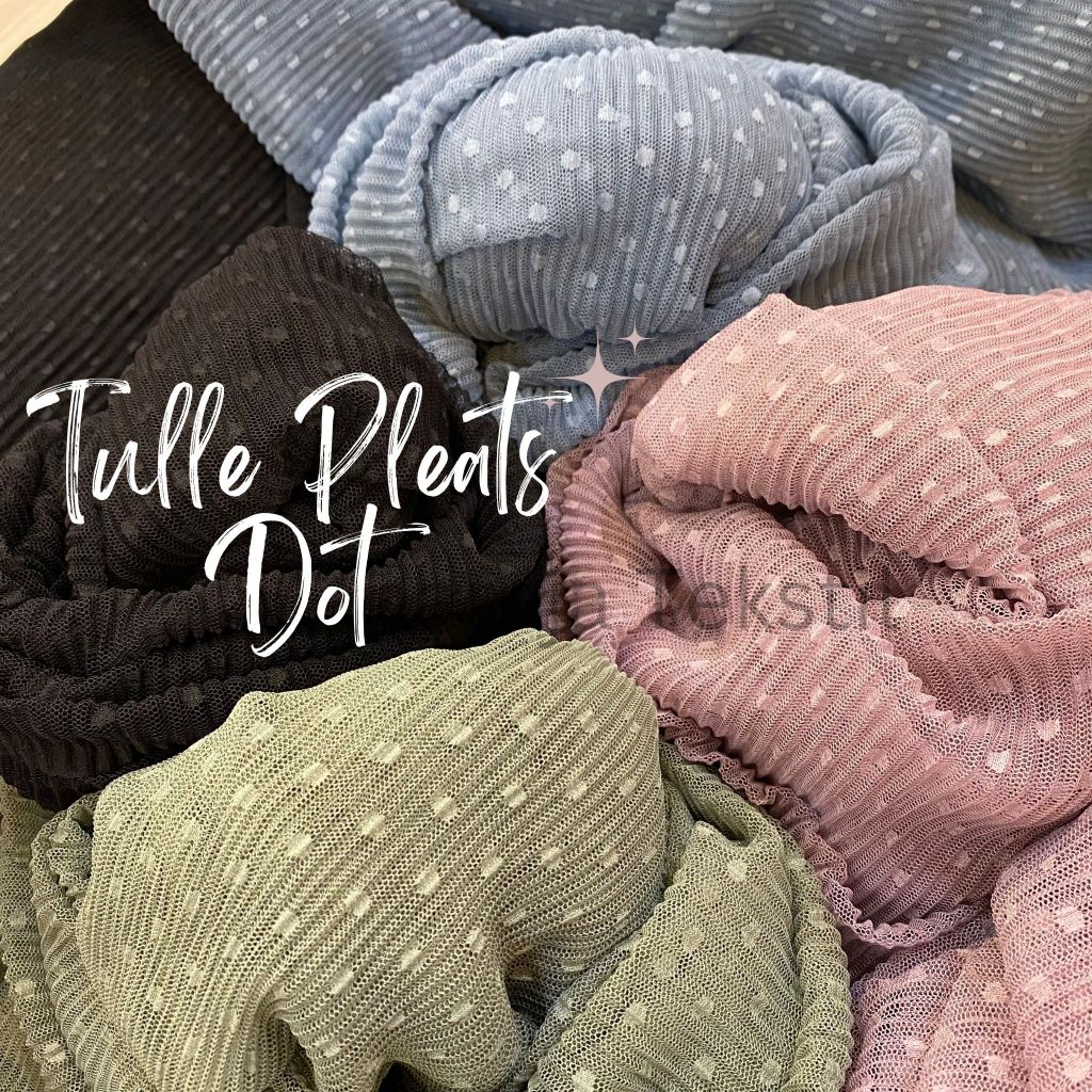 Jual Tulle Dot Plisket New Premium / Tille Bintik Plisket / Tule Dot ...