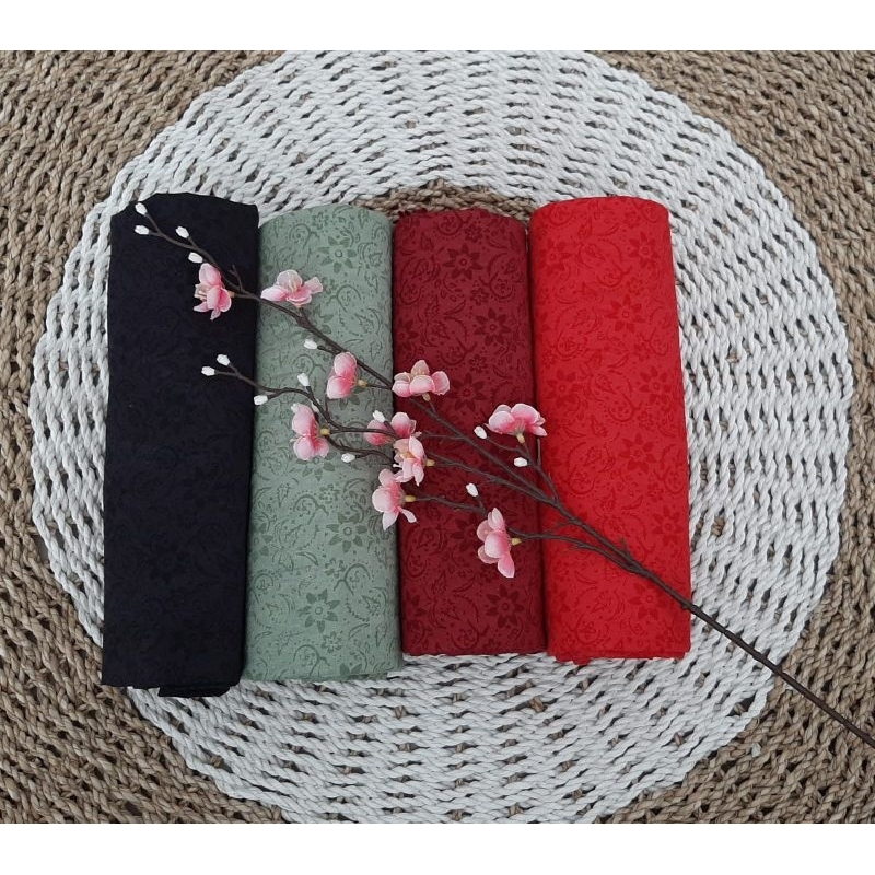 Jual kain embos warna hitam, maroon, sage, merah | Shopee Indonesia