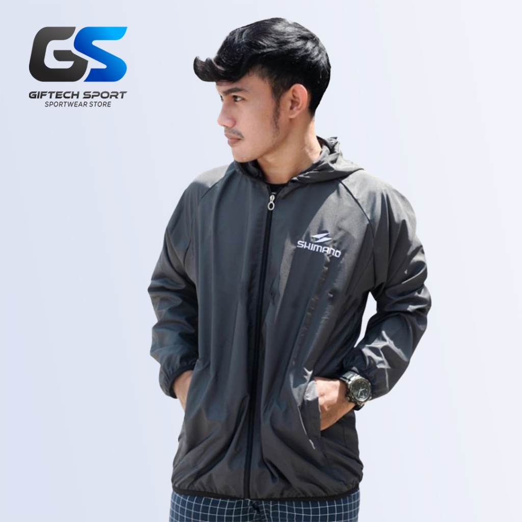 Jual Jaket Parasut Shimano Jumbo Waterproof Jacket Sauna Parasit Hoodie ...