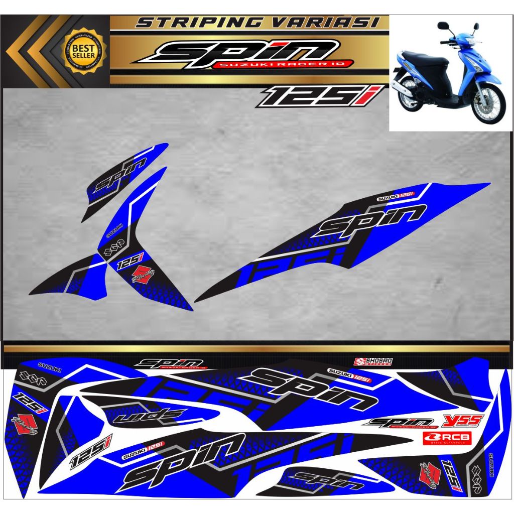Jual Stiker spin 125 / STRIPING MOTOR SPIN 125 /polet motor spin stiker ...