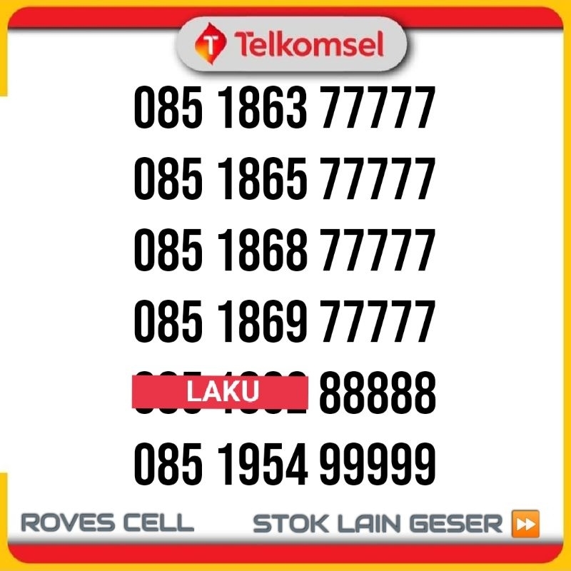 Jual NOMOR CANTIK TELKOMSEL PRABAYAR 4G LTE SERI KWARTET 2222 3333 5555 6666 7777 8888 9999 0000 ...