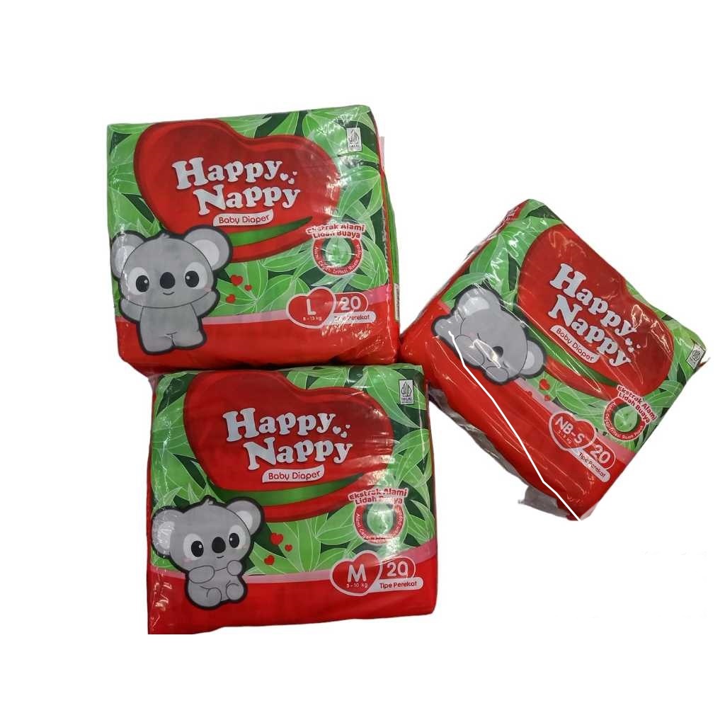 Jual Happy Nappy Diaper Perekat NBS 20/M20/L20 | Shopee Indonesia