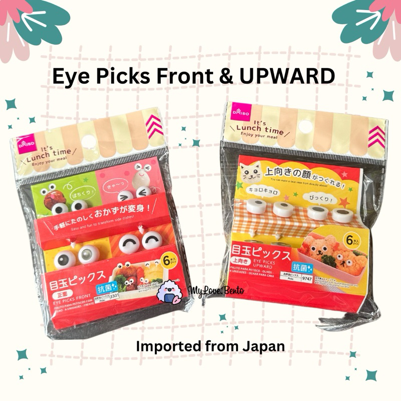 Jual Tusukan Bento Mata Eye Picks Front & Upward Foodpicks Hiasan Bento ...