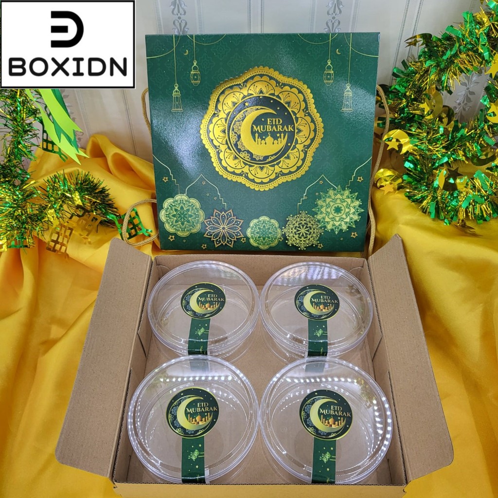 Jual (Free Hangtag GKS) Poly Emas Box Lebaran Kue 25x25Box Lebaran ...