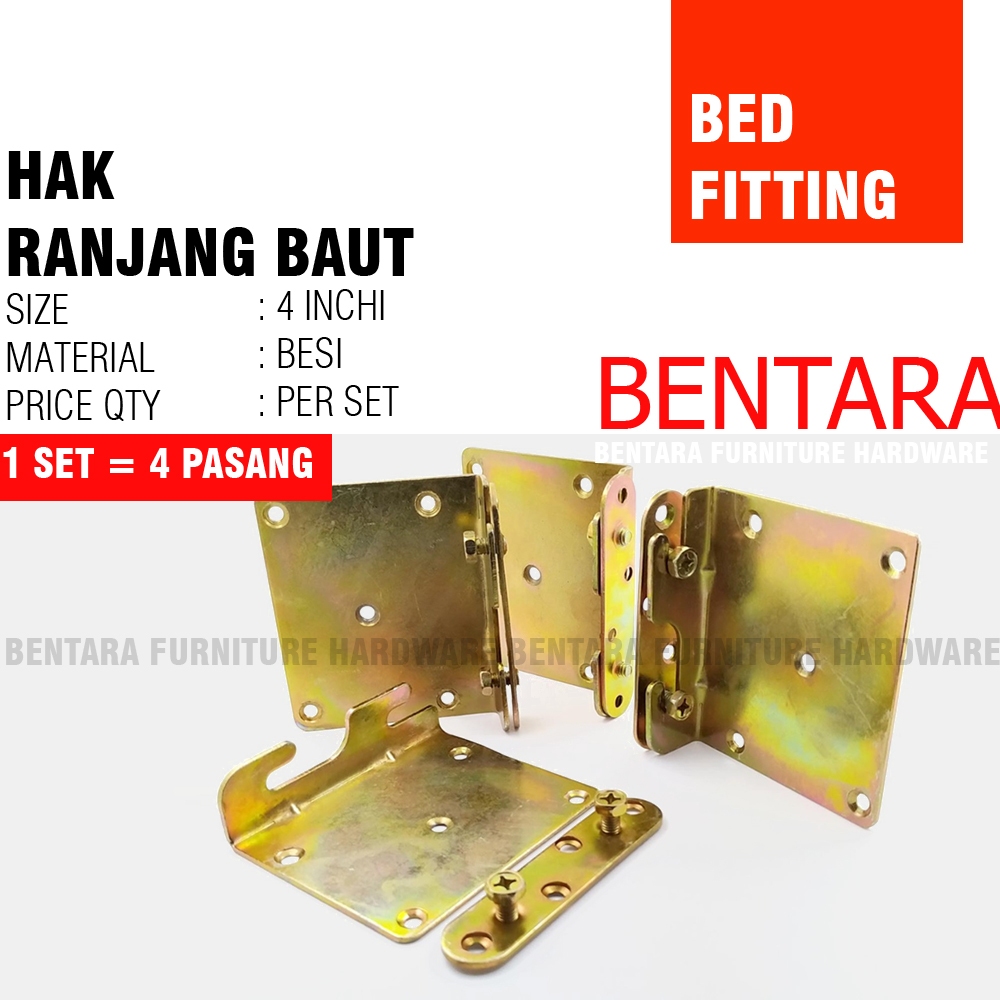 Jual BF-B HAK RANJANG BAUT - BRAKET DIPAN BED FITTING | Shopee Indonesia
