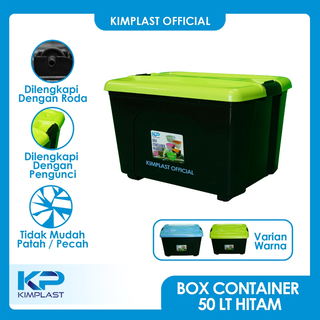 Jual KIMPLAST Box Container 50 Liter Hitam/ Box Serbaguna/ Box ...