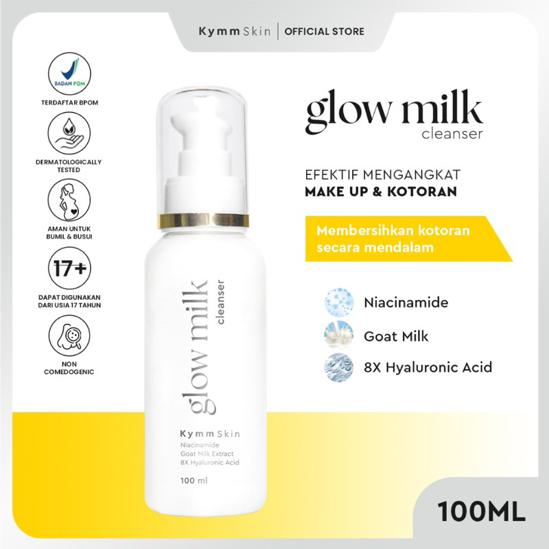 Jual [TERLARIS]KYMM SKIN Susu Pembersih Wajah Glow Milk Cleanser ...