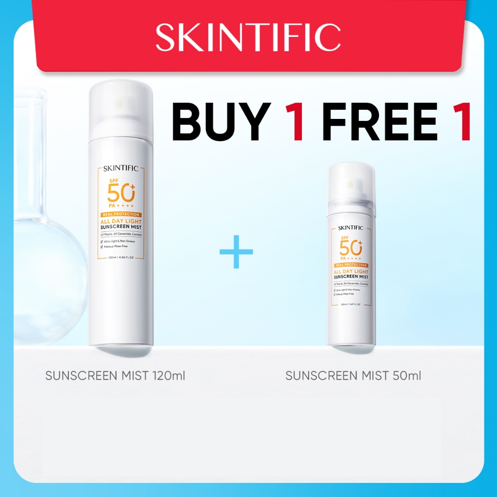 Jual Buy 1 Free 1 120mL+50ml SKINTIFIC Sunscreen Spray Set SPF 50+ PA ...