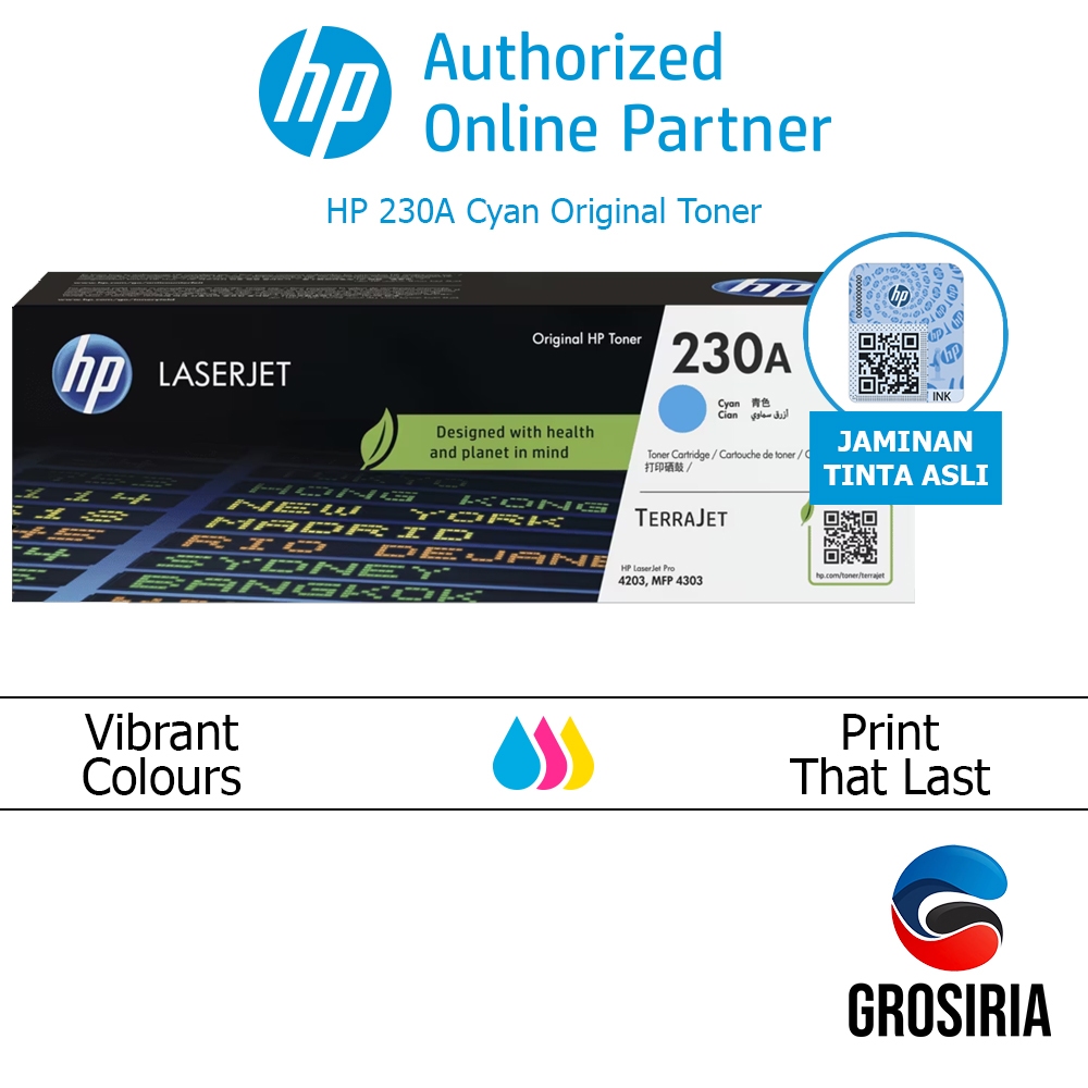 Jual HP Toner LaserJet 230A Cyan Original (W2301A) | Shopee Indonesia