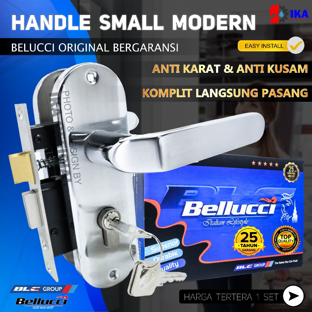 Jual Gagang Kunci Pintu / Handle Pintu Komplit Ukuran small 15 cm Bulat ...