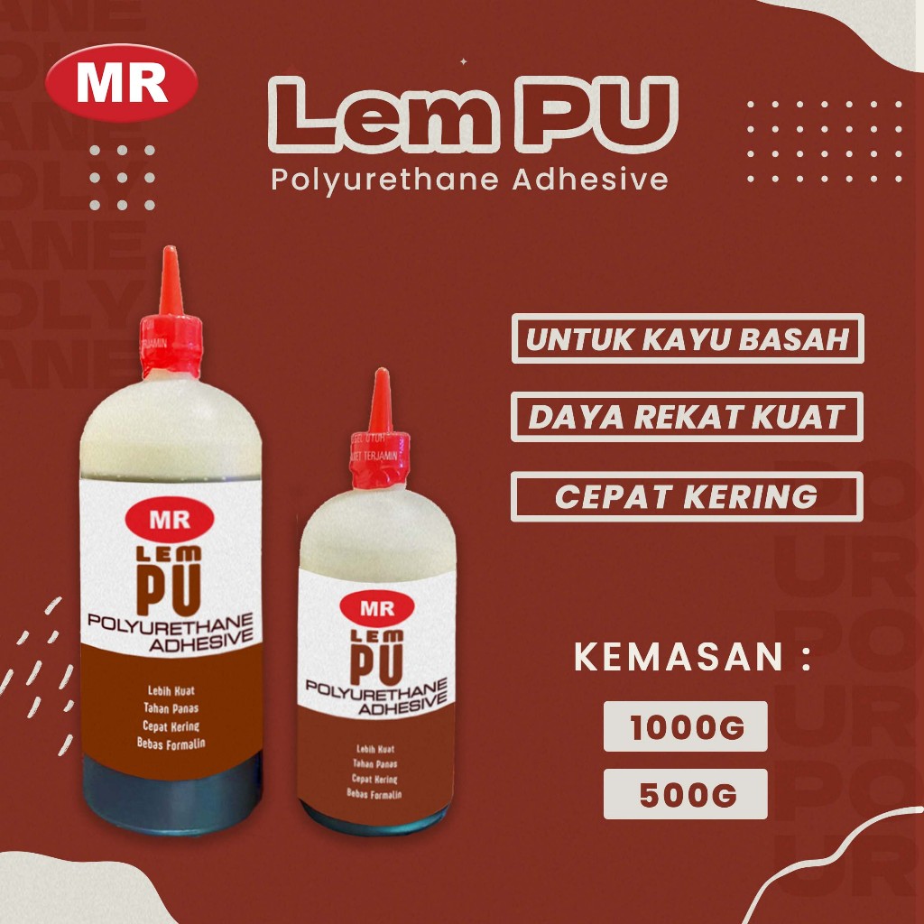 Jual MR Lem Epoxy PU (Polyurethane) Botol 1000 gram/1 KG & 500 gram/0.5 ...