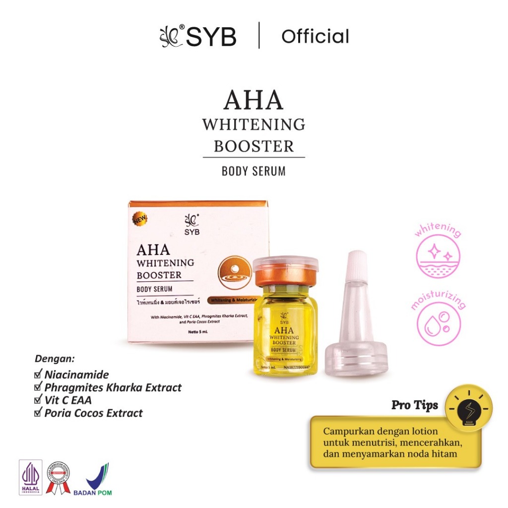 Jual NEW SYB AHA WHITENING BODY SERUM 5ML | Shopee Indonesia